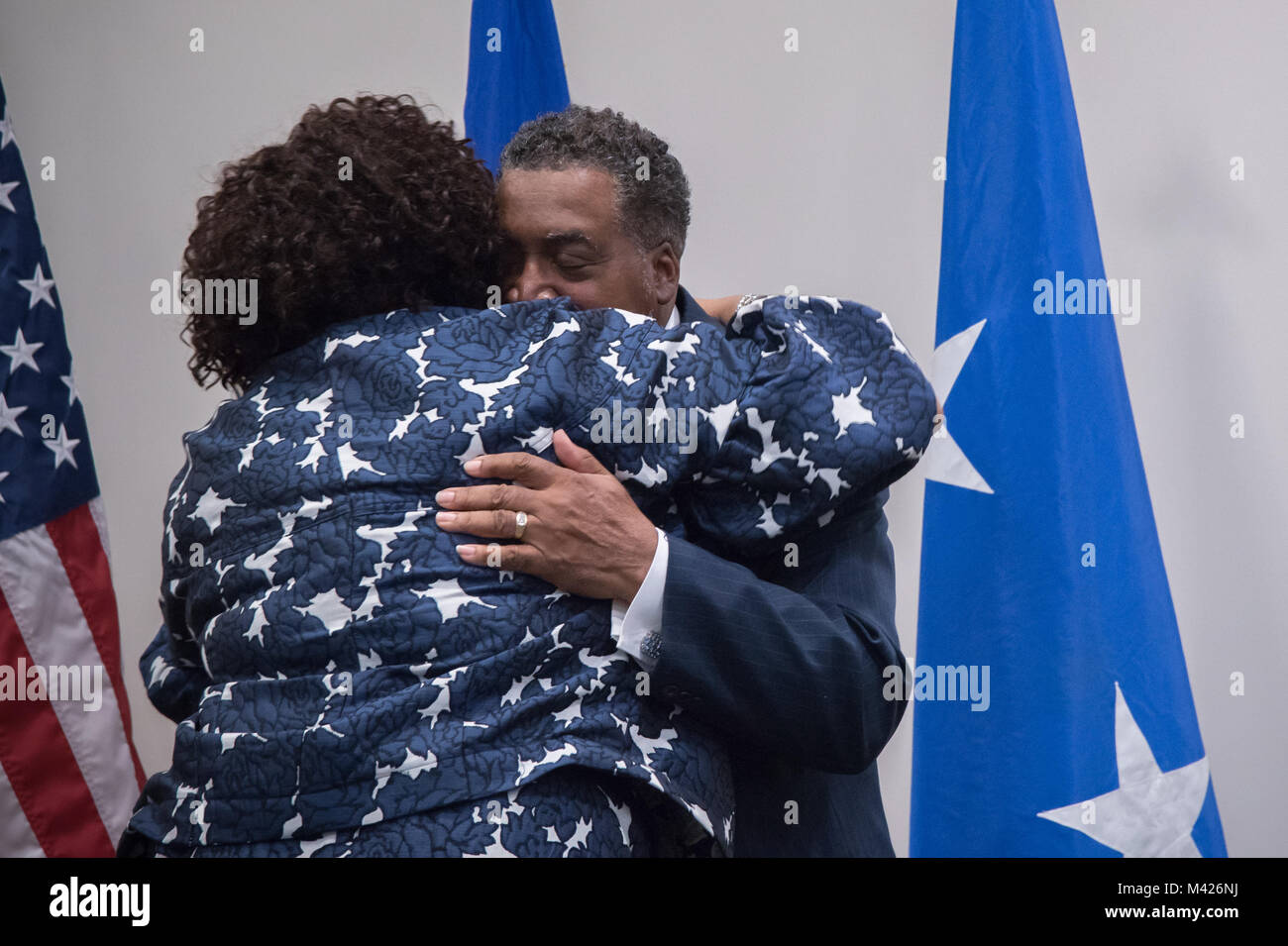 YoLanda Wallace, 81st Mission Support Group, hugs her husband, Gary ...