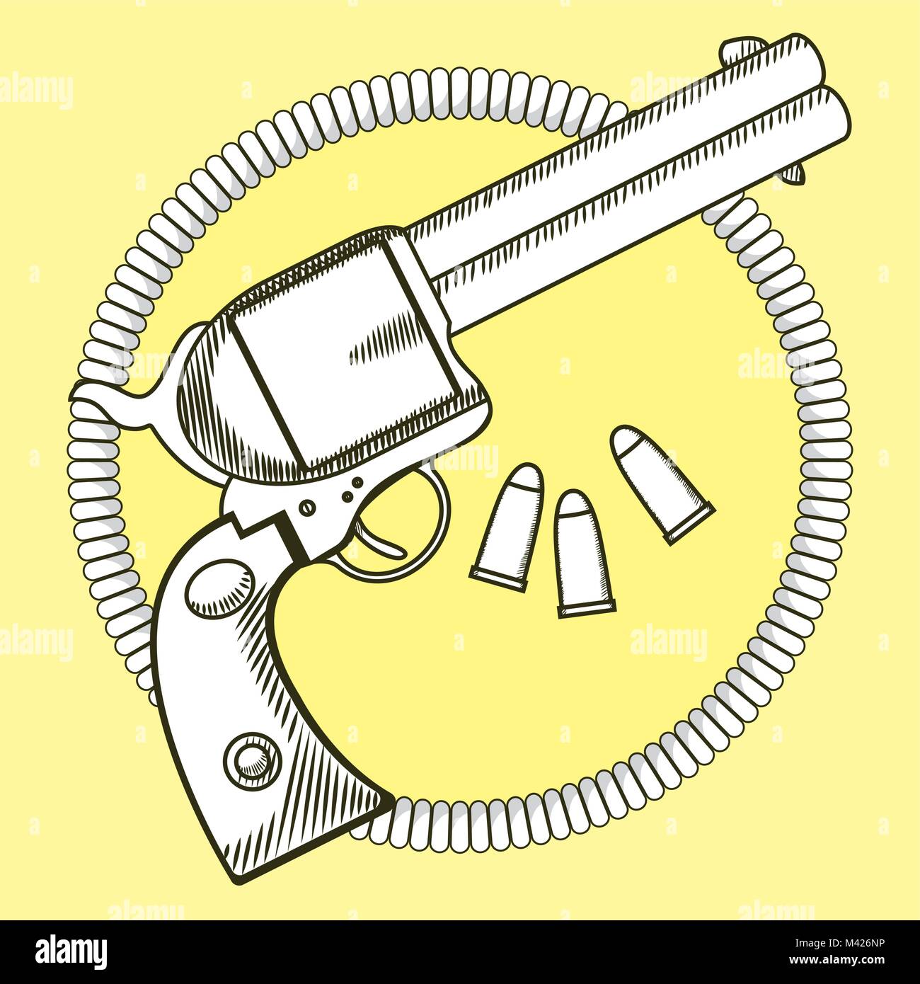 Cowboy revolver with bullets Stock Vector Image & Art - Alamy