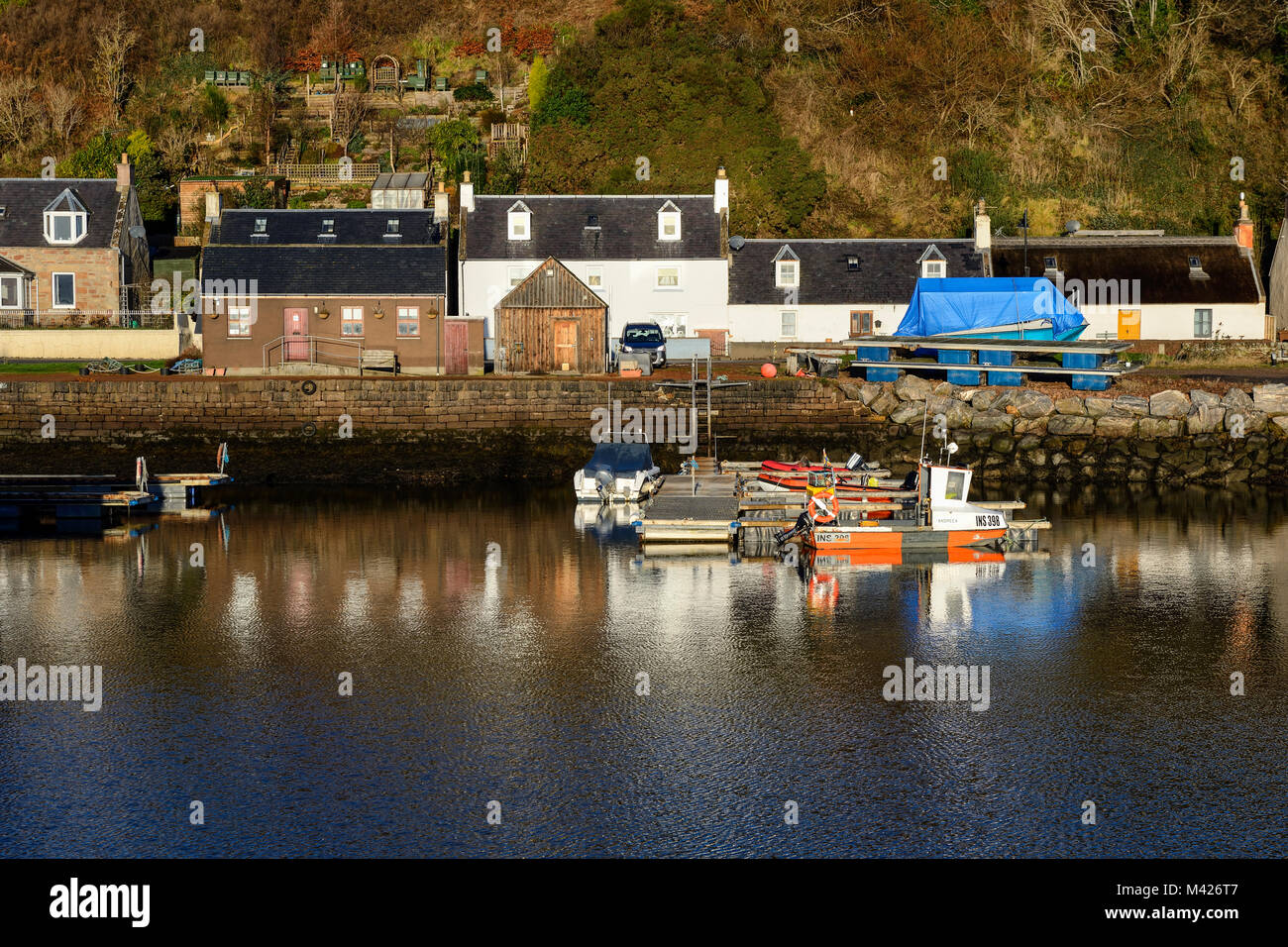 Avoch harbour on the south-east coast of the Black Isle in Ross ...