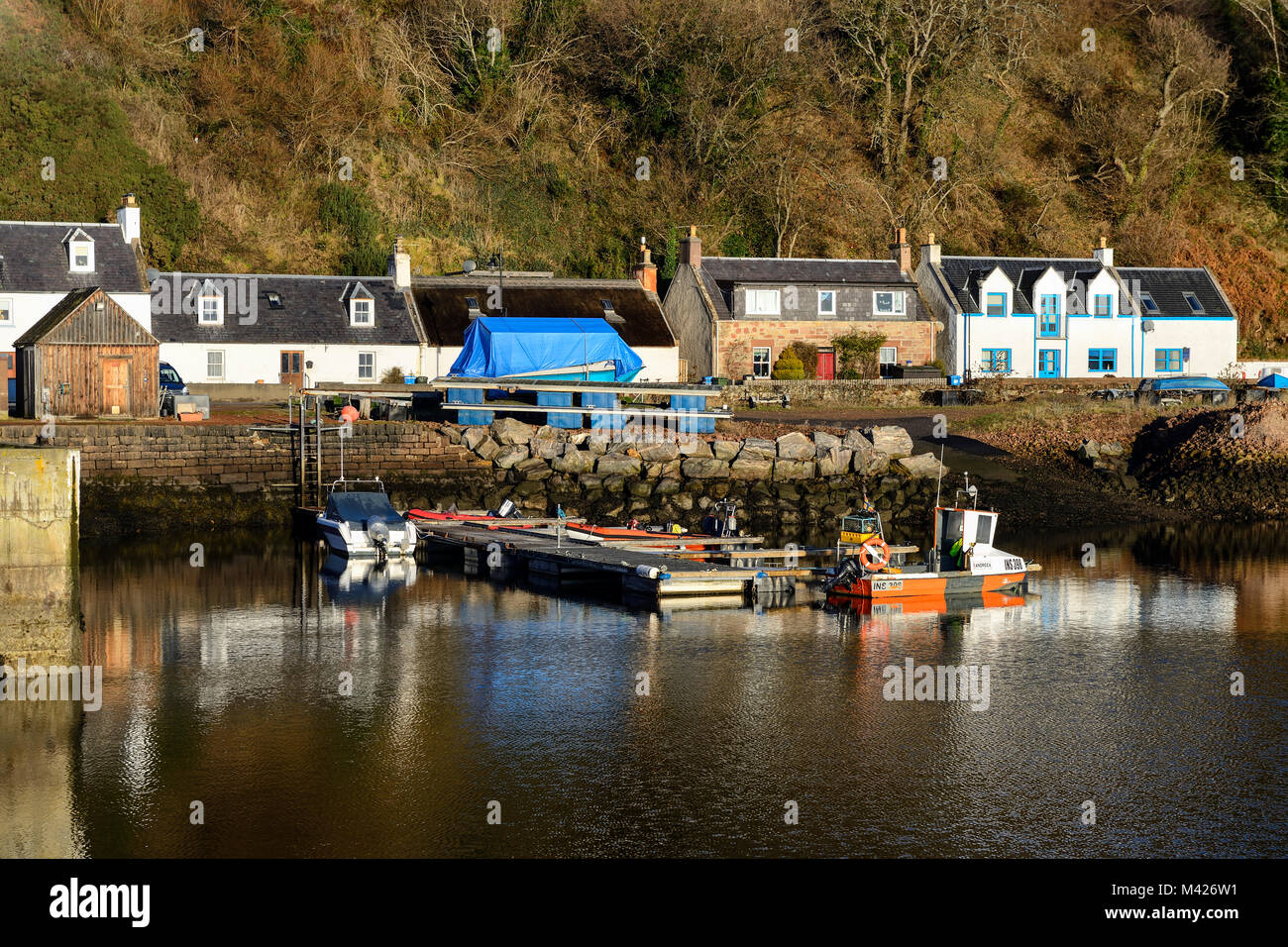 Avoch harbour on the south-east coast of the Black Isle in Ross and ...