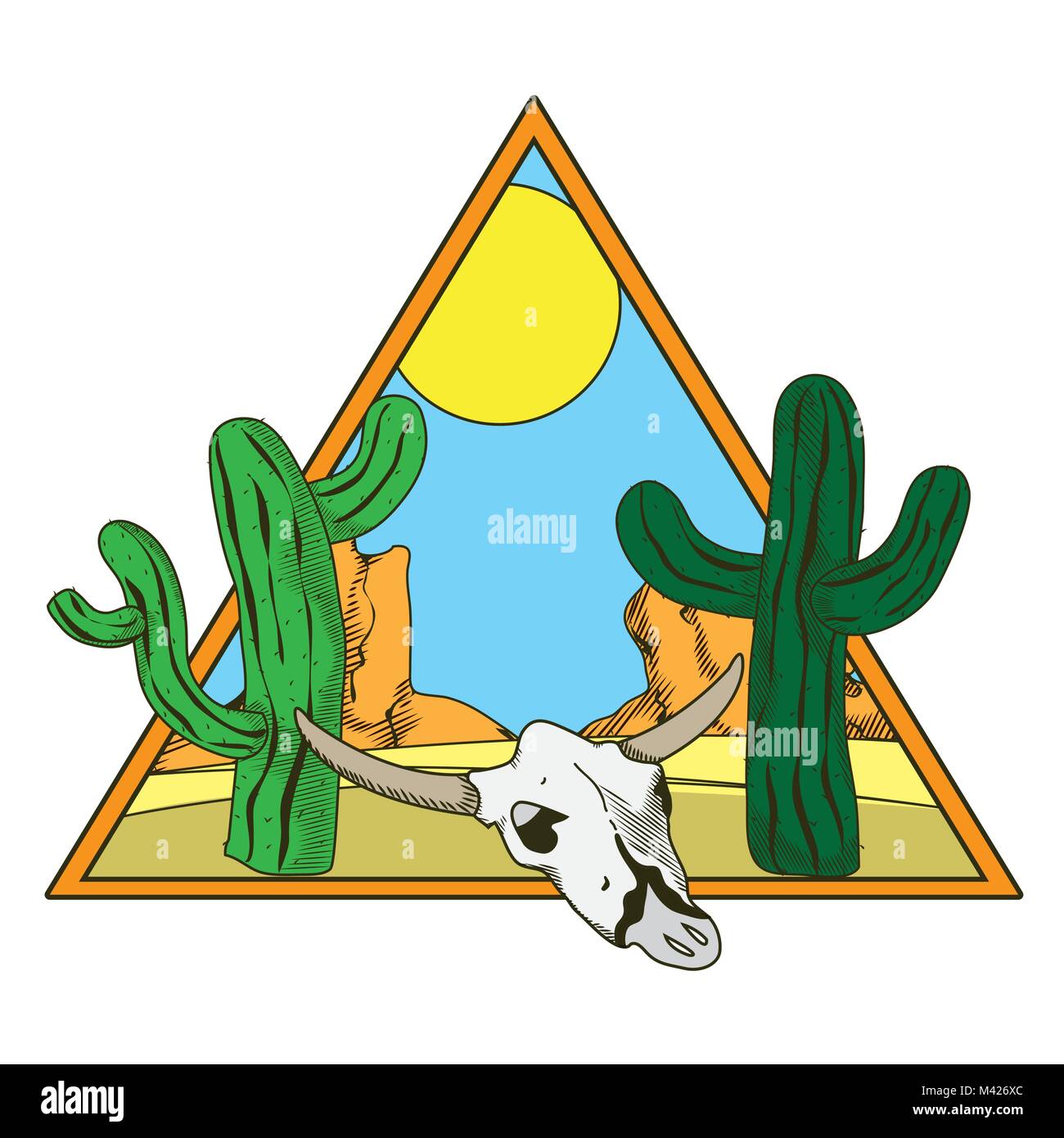 Desert cartoon triangle frame Stock Vector Image & Art - Alamy