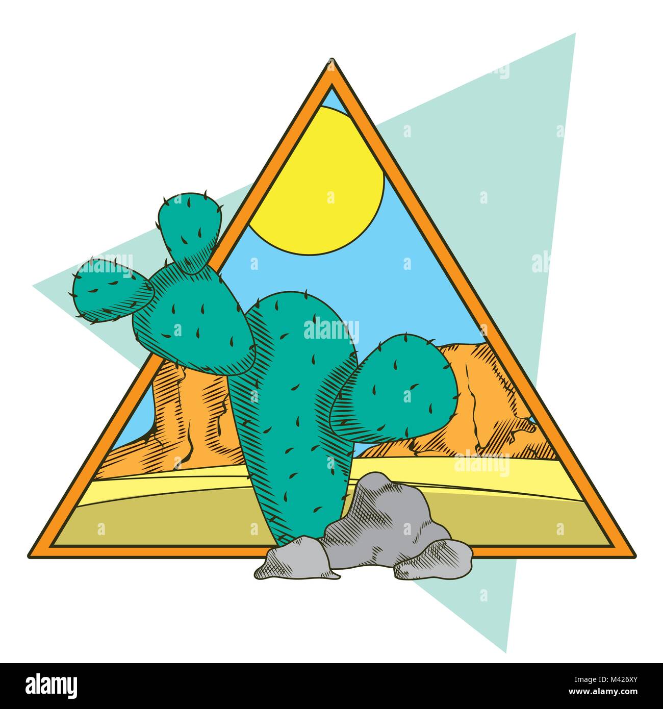 Desert cartoon triangle frame Stock Vector Image & Art - Alamy