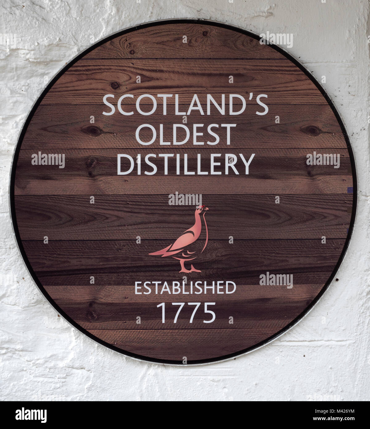 Sign at the Glenturret whiskey distillery, Glen Turret, Crieff ...