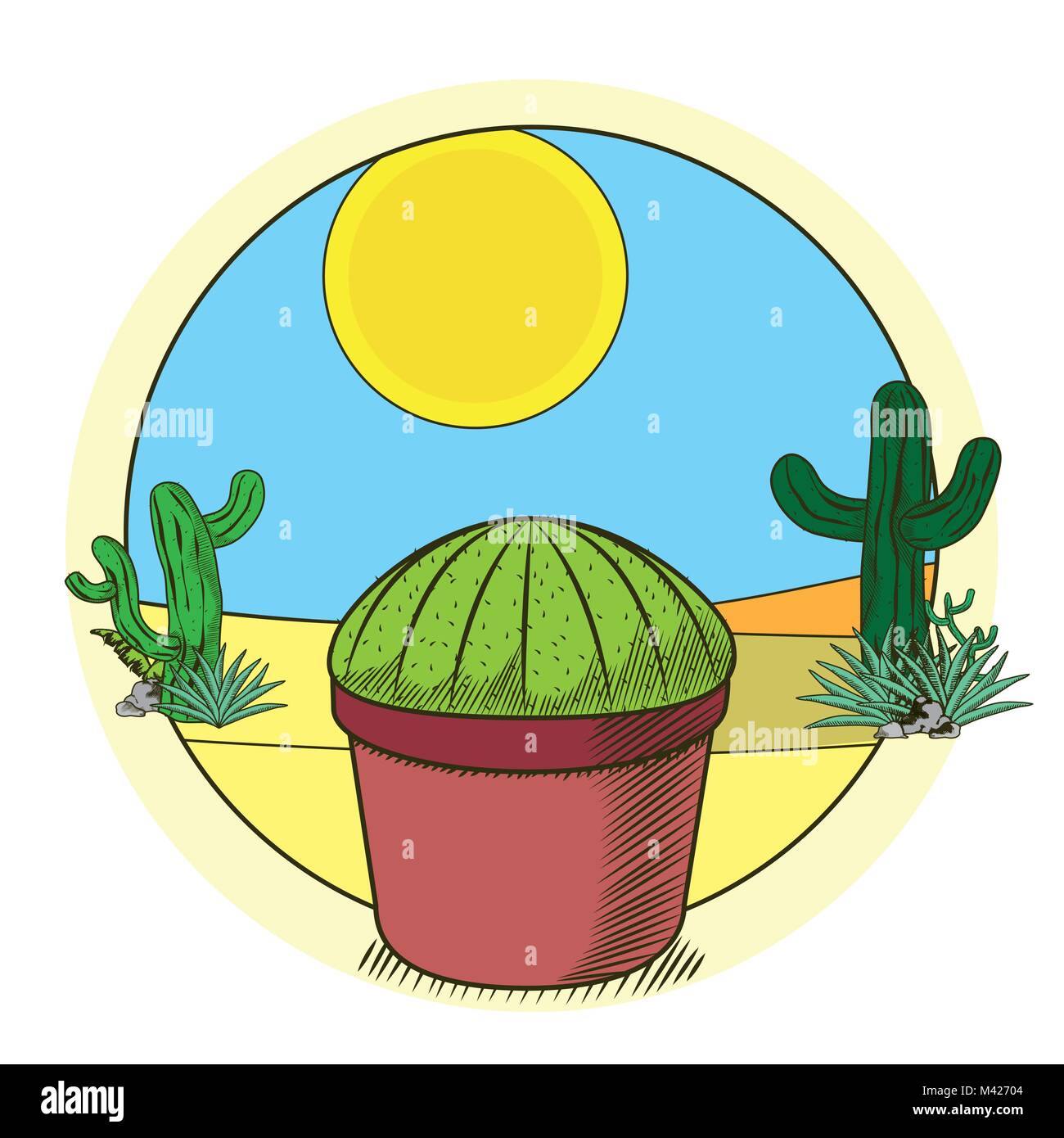 Cactus plants in wild Stock Vector Images - Alamy