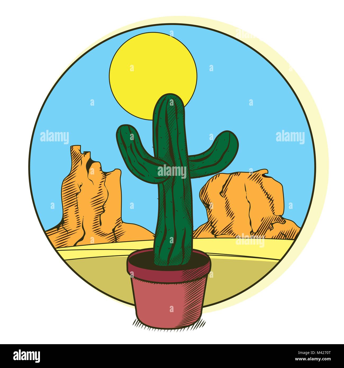 Cactus plants in wild Stock Vector Images - Alamy