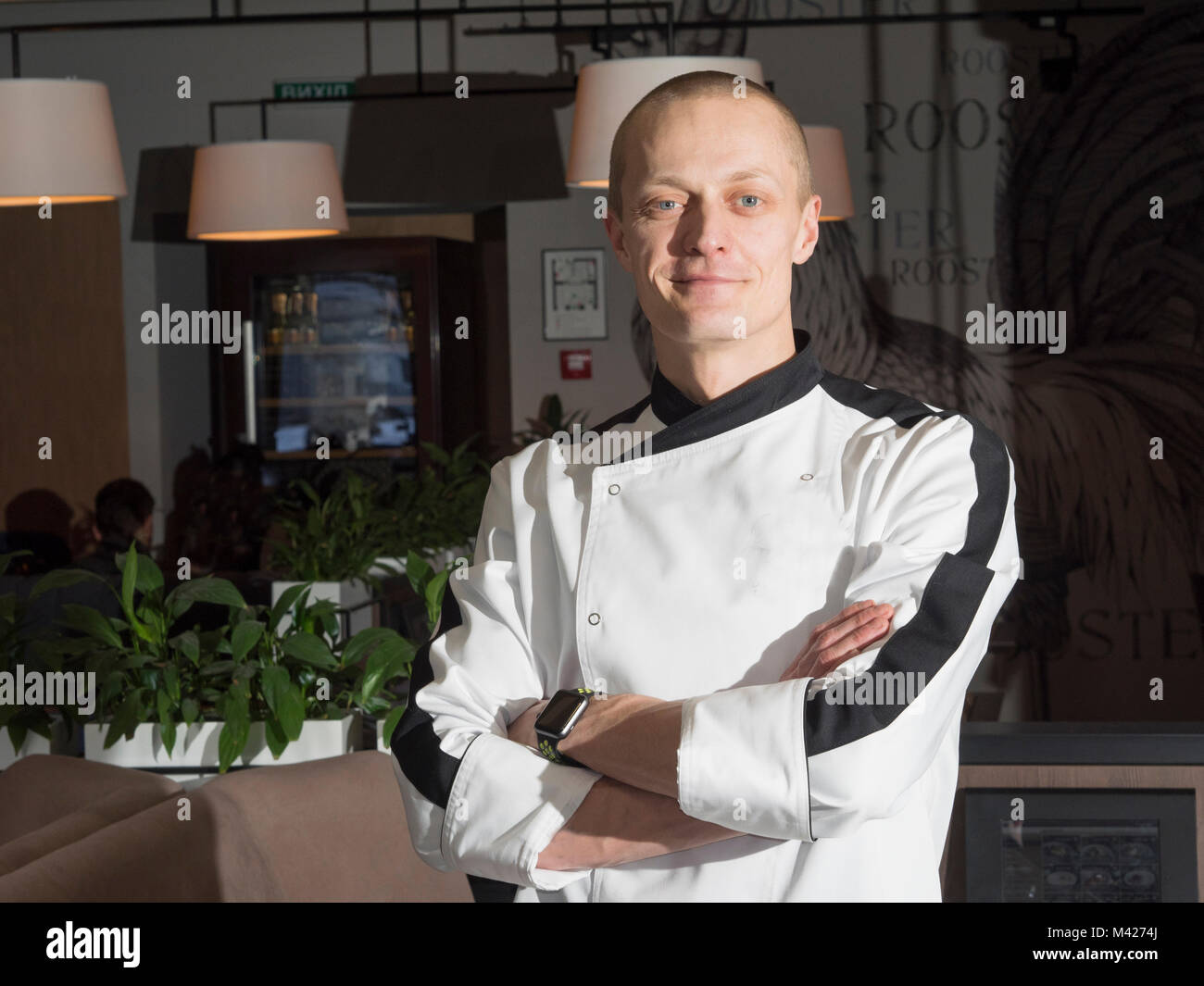 Portrait chef standing knife hi-res stock photography and images - Alamy