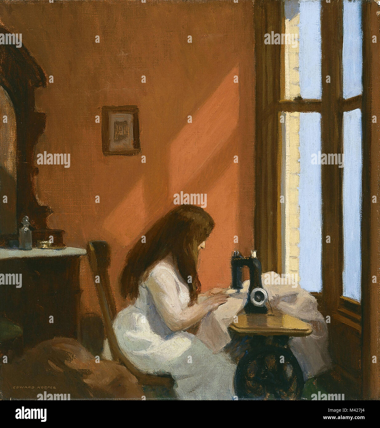 Edward Hopper, Girl at Sewing Machine Stock Photo - Alamy