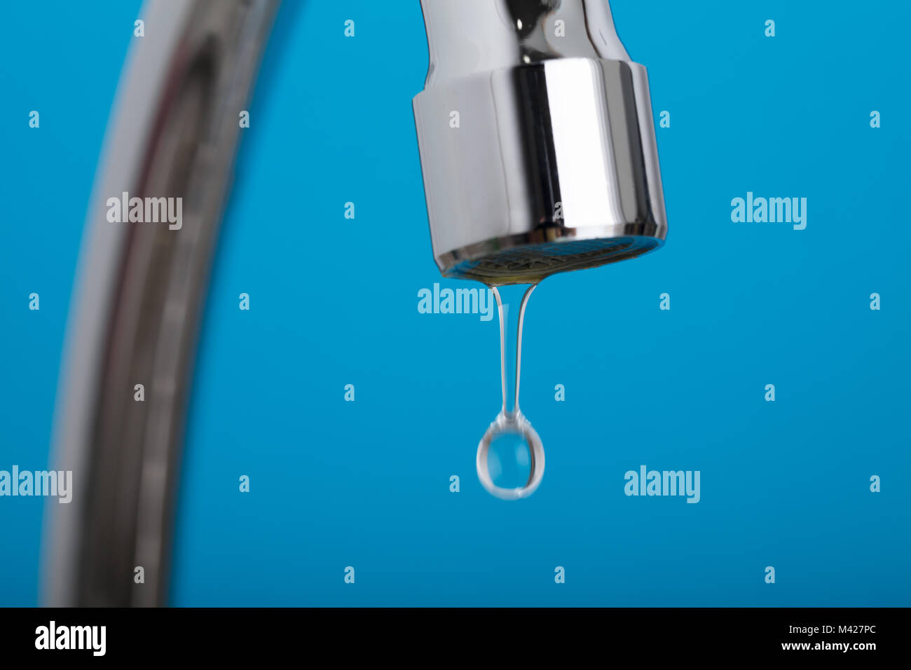 Close-up Of Leakage Tap With Dripping Water Drop Stock Photo - Alamy