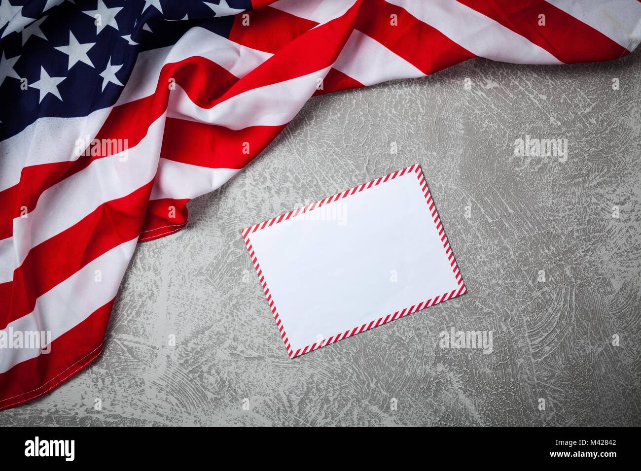 USA flag on grey background Stock Photo - Alamy