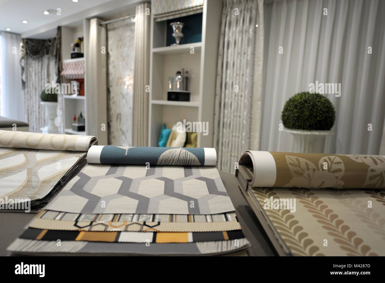Interior design, showroom display of materials Stock Photo - Alamy