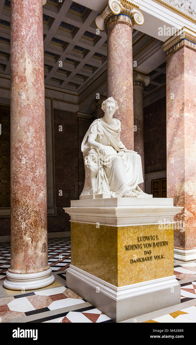 Statue of King Ludwig I of Bavaria in the Walhalla Hall of Fame in ...