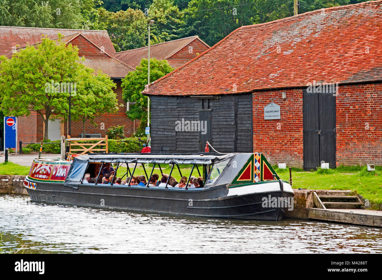 Godalming Wharf, River Wey Navigation, Horse Drawn Narrow Boat, Surrey ...