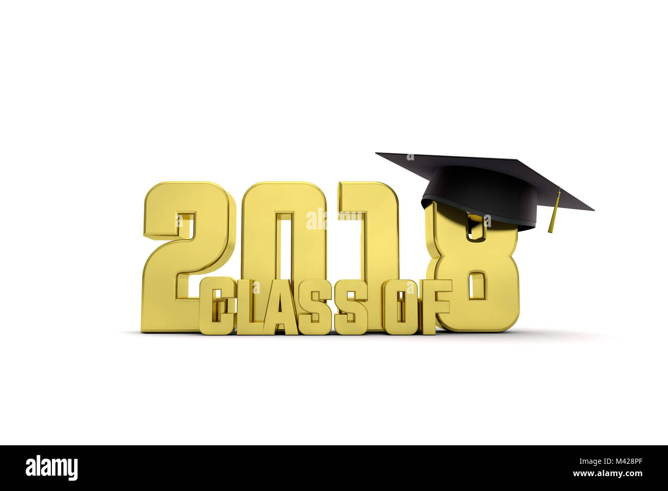 Golden graduation cap diploma 3d hi-res stock photography and images ...