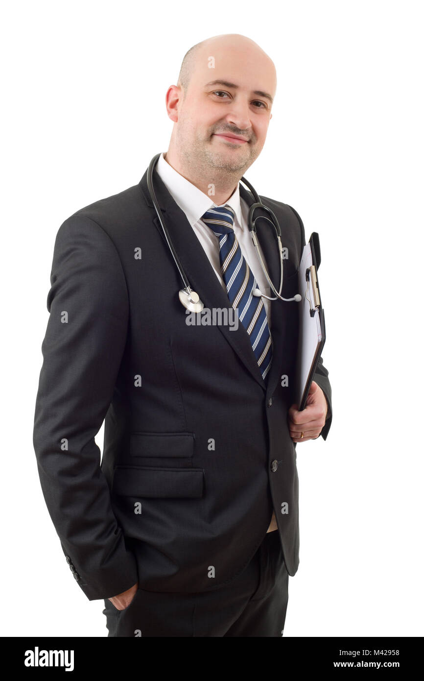 happy male doctor, isolated on white background Stock Photo - Alamy