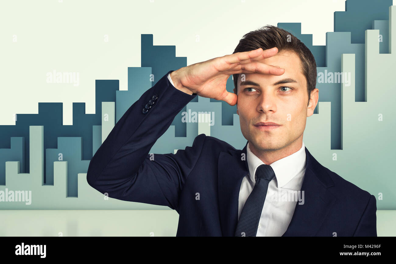 man portrait and financial diagram on background Stock Photo - Alamy