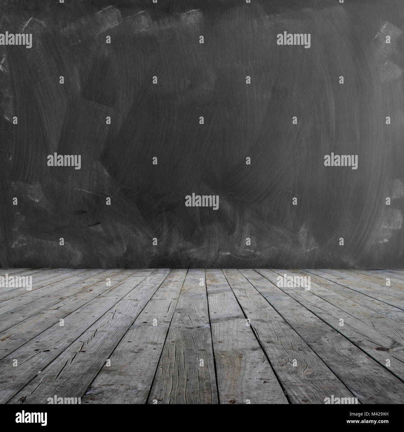 Wooden floorboards and chalkboard background Stock Photo - Alamy