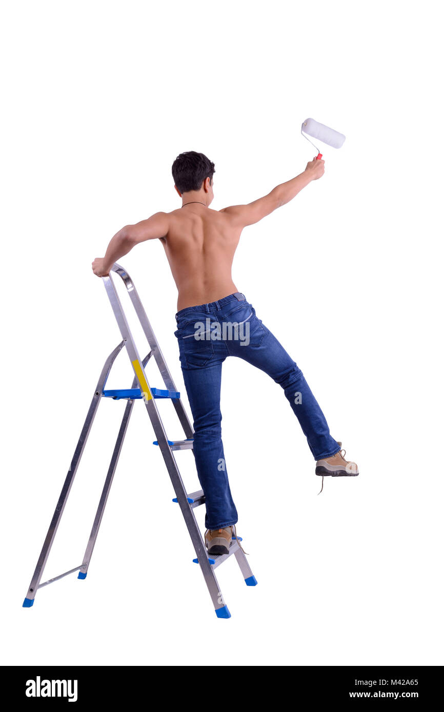 Painting with a paint roller hi-res stock photography and images - Alamy