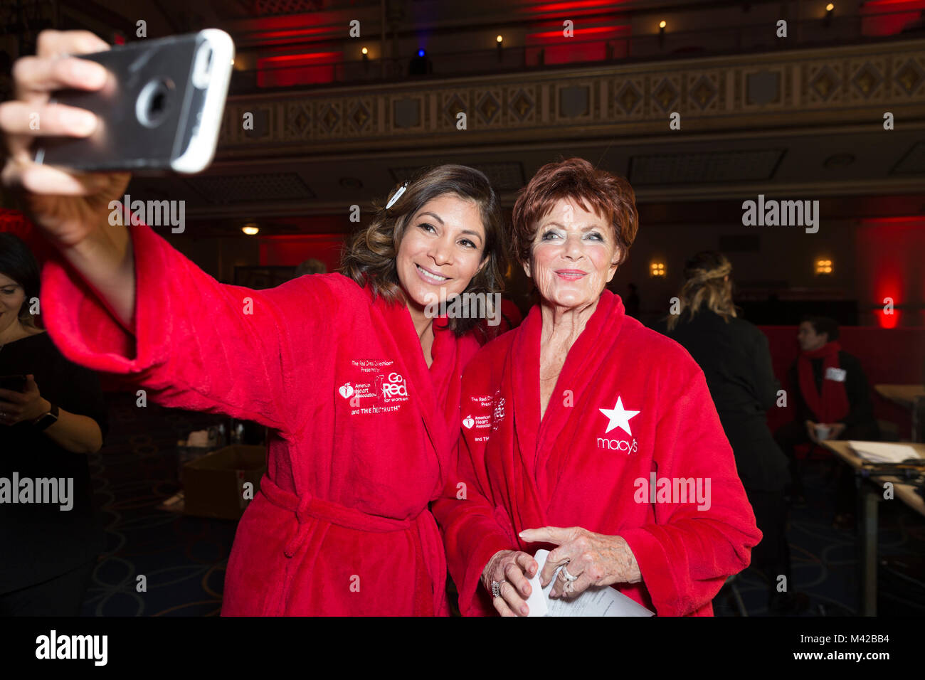 New York, NY - February 8, 2018: Lilly Rocha and Marion Ross prepare ...