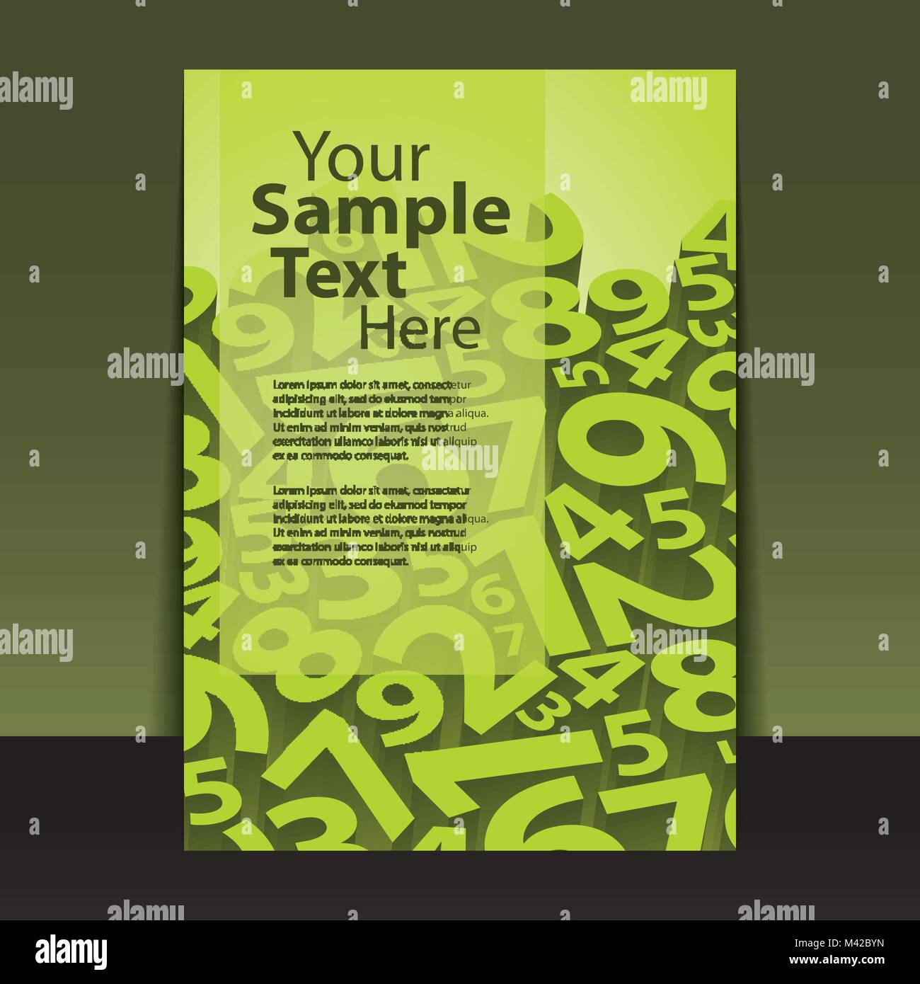 Blue Abstract Flyer or Cover with Numbers Design in Editable Vector ...