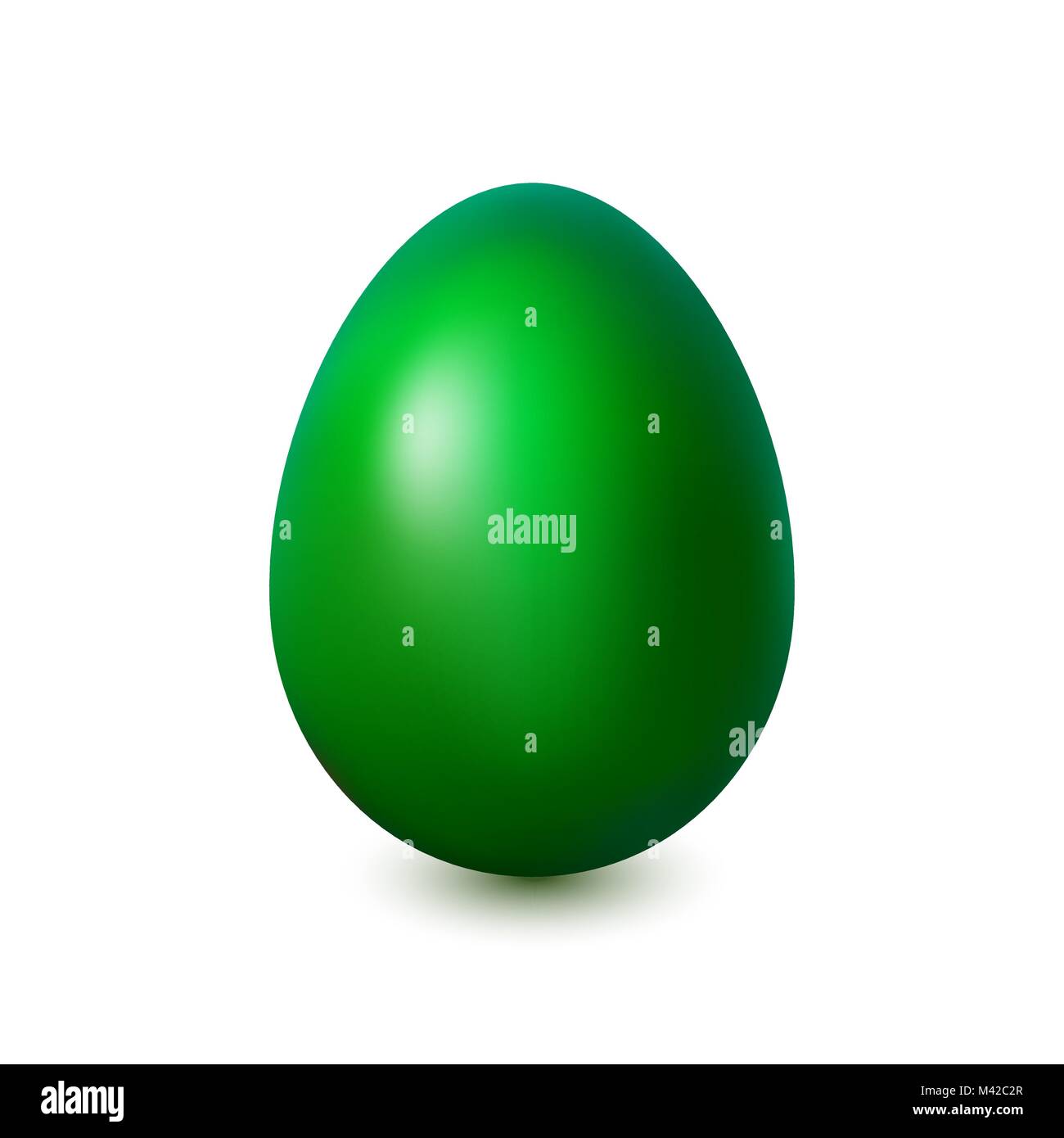 Acid green Easter egg on a white background with a light shadow Stock ...