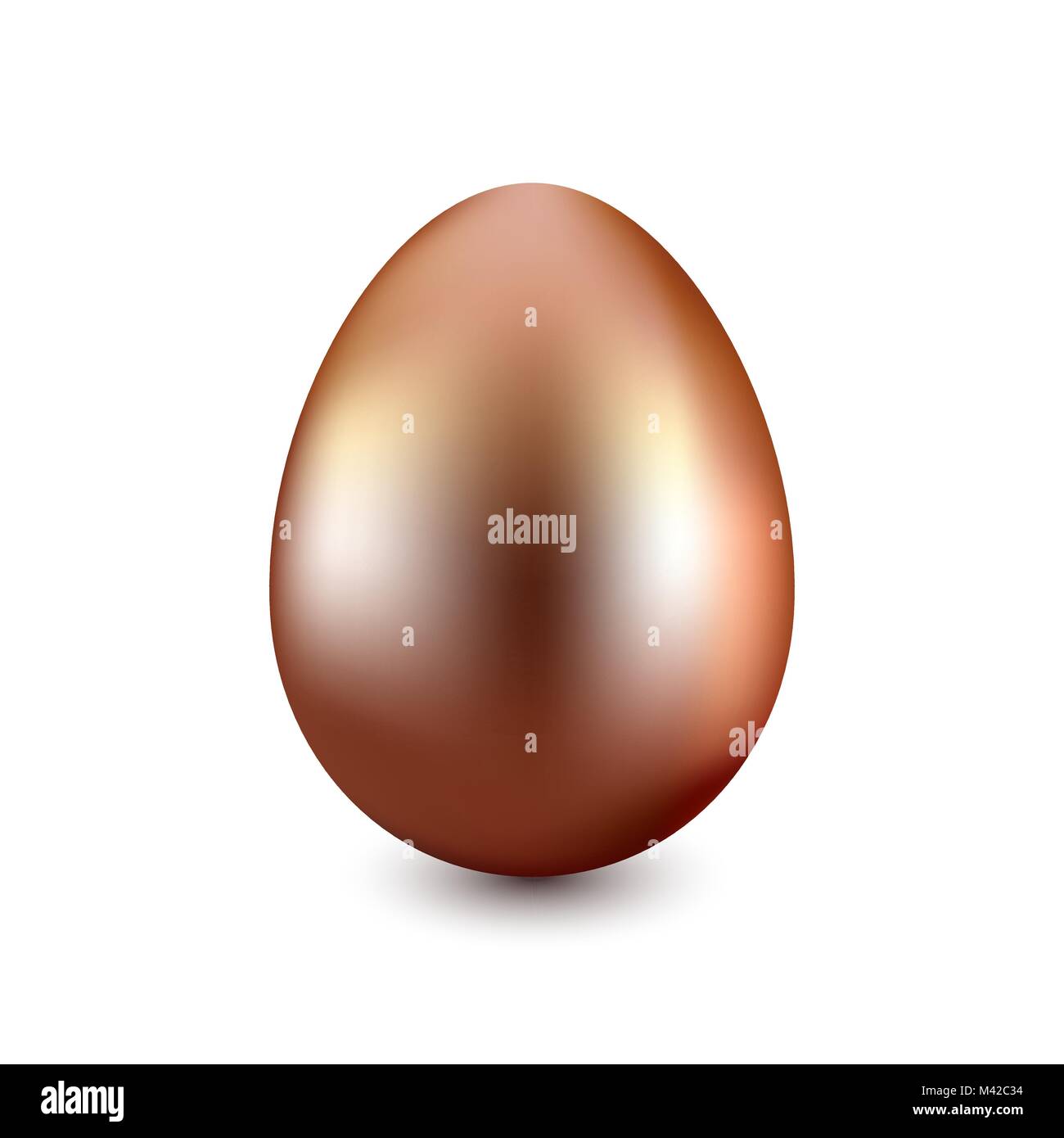 Copper easter egg on a white background with a light shadow Stock ...
