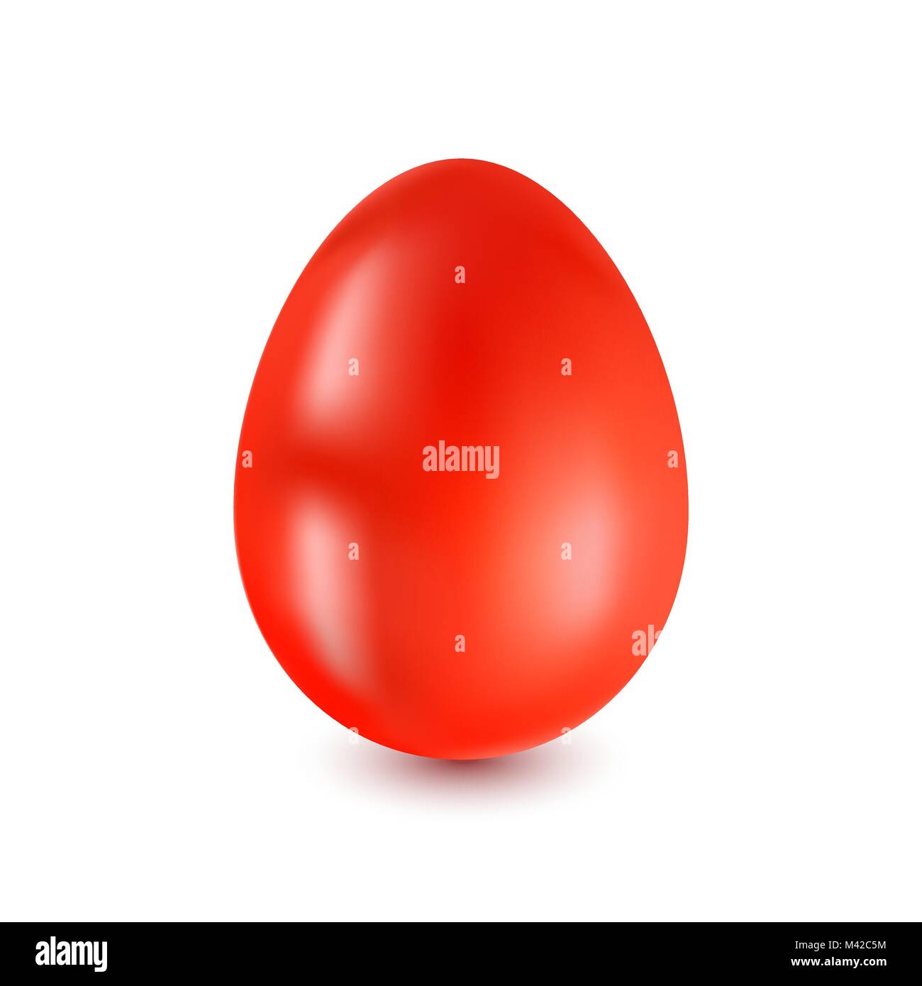 Red Easter Egg on a white background with a light shadow Stock Vector ...