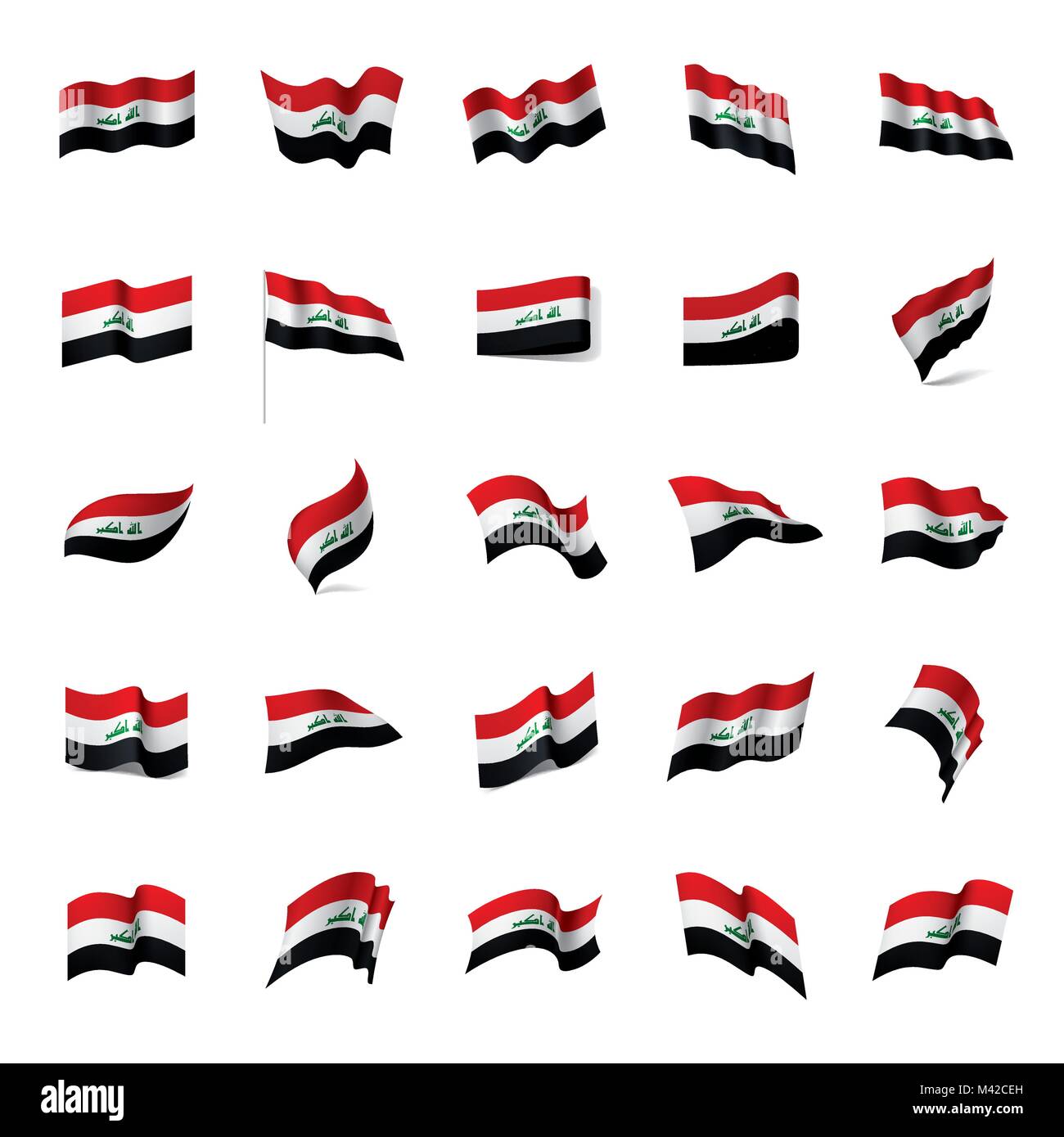 Iraqi flag, vector illustration Stock Vector Image & Art - Alamy