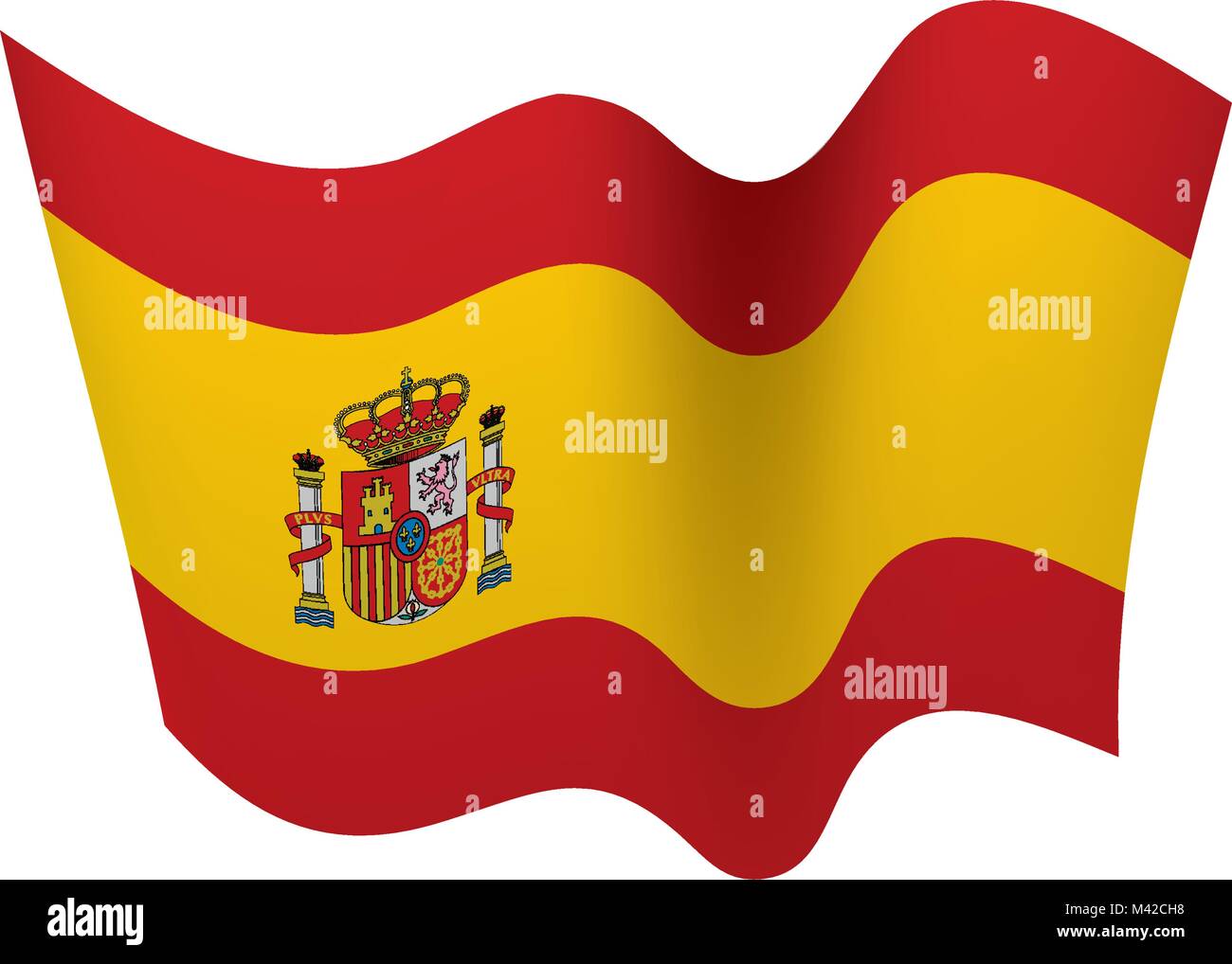 Waving ribbon flag spain Cut Out Stock Images & Pictures - Alamy