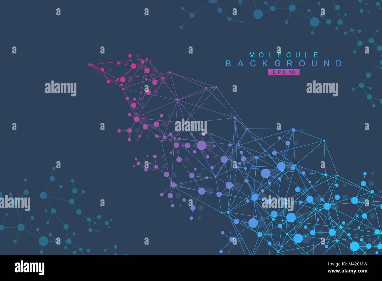 Structure molecule and communication. Dna, atom, neurons. Scientific ...