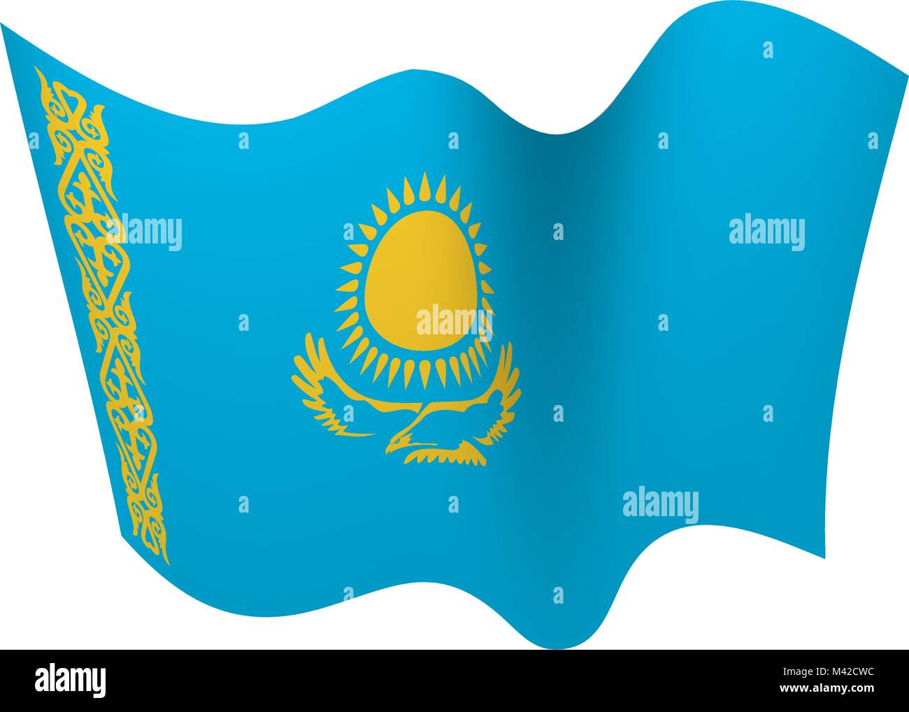 Kazakhstan flag, vector illustration Stock Vector Image & Art - Alamy