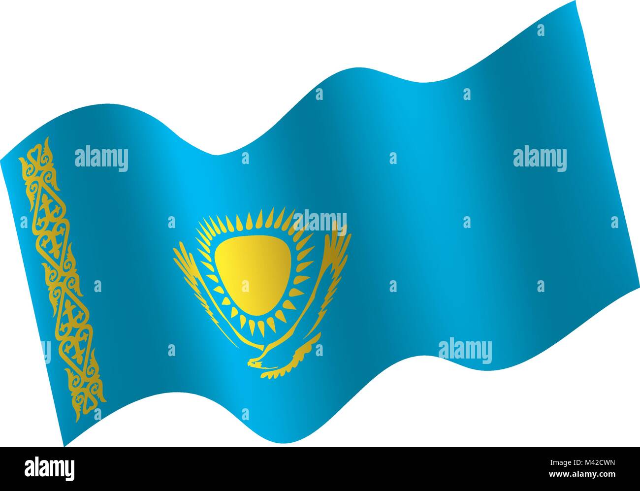 Kazakhstan Flag Vector Illustration Stock Vector Image And Art Alamy