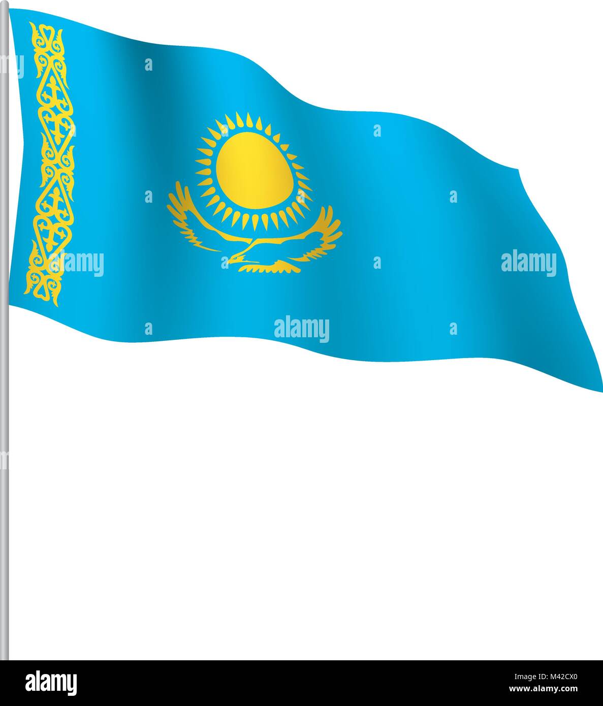 Kazakhstani flag Stock Vector Images - Alamy