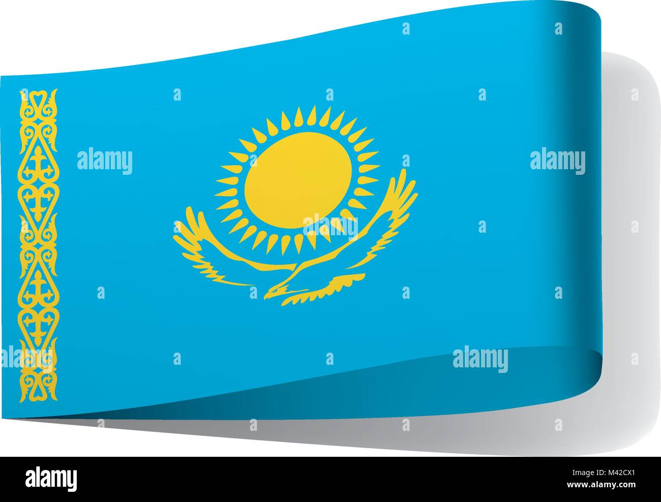 Kazakhstan flag, vector illustration Stock Vector Image & Art - Alamy