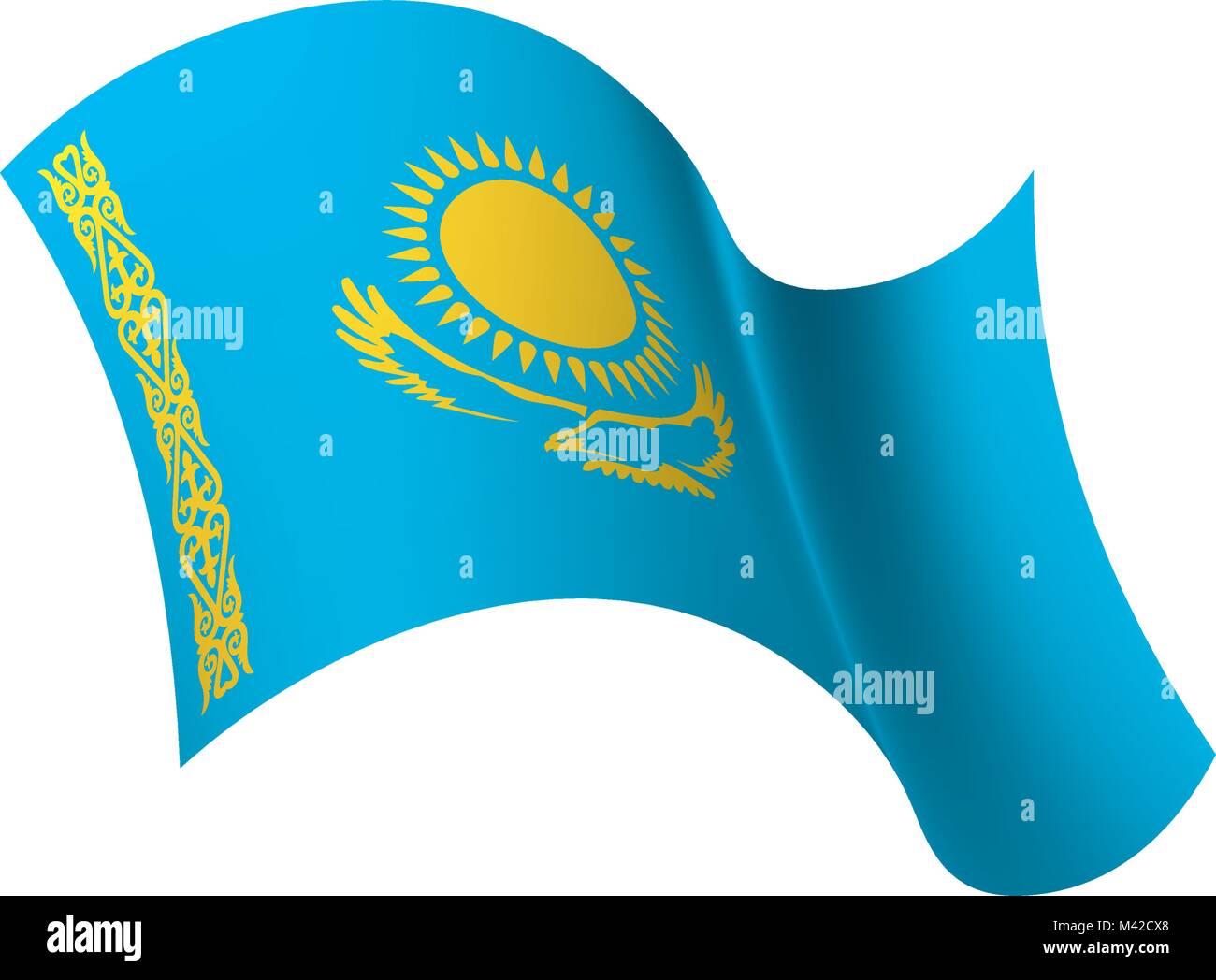 Kazakhstan flag, vector illustration Stock Vector Image & Art - Alamy