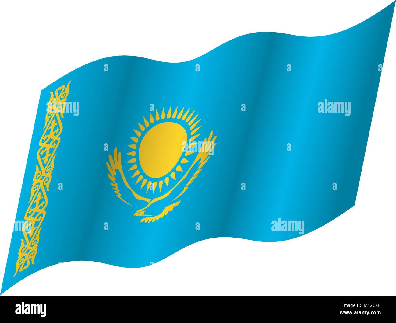 Kazakhstan flag, vector illustration Stock Vector Image & Art - Alamy