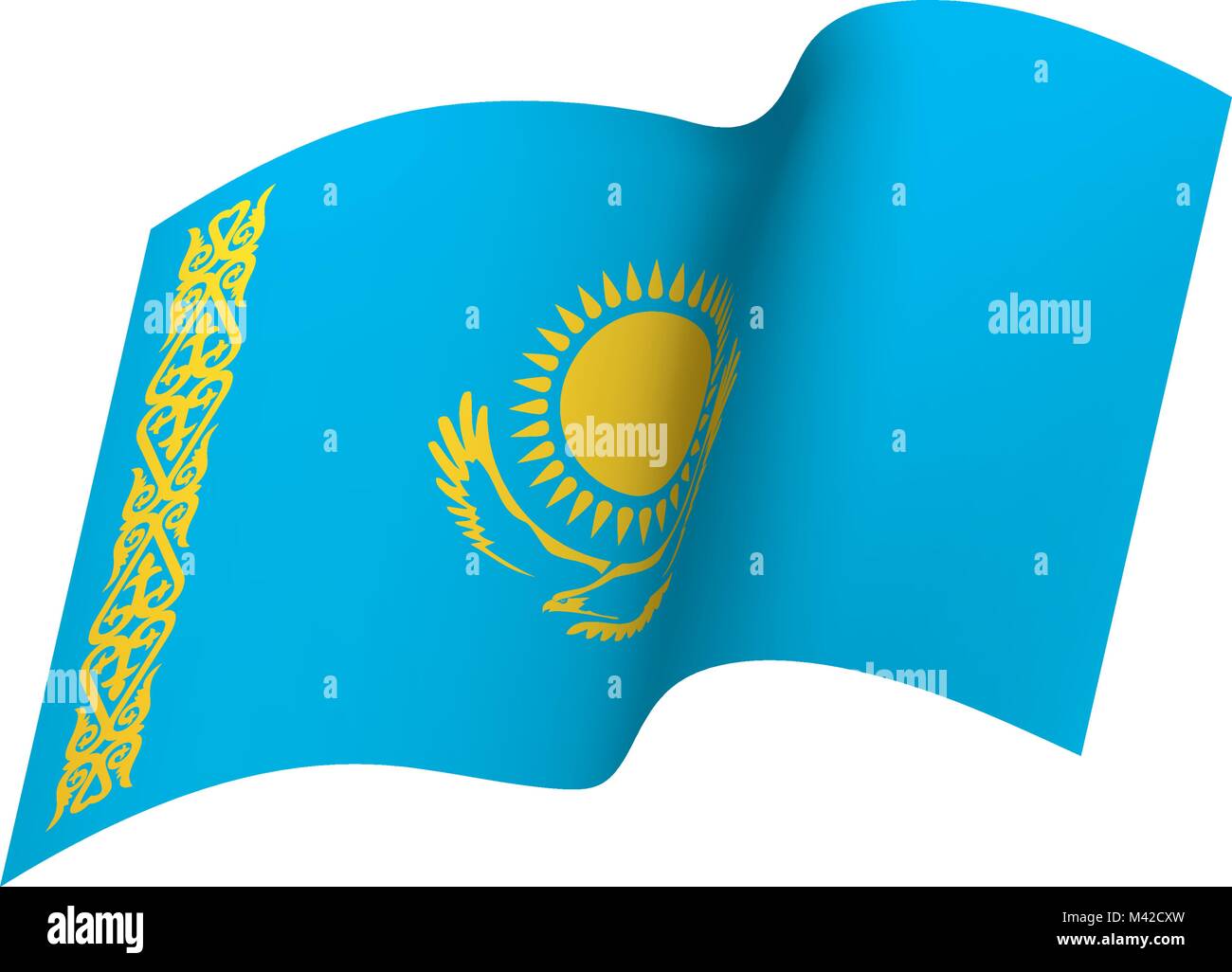 Kazakhstan flag, vector illustration Stock Vector Image & Art - Alamy