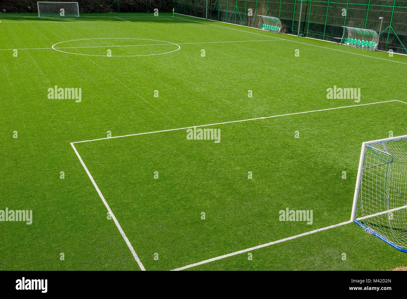 soccer field in synthetic grass Stock Photo - Alamy