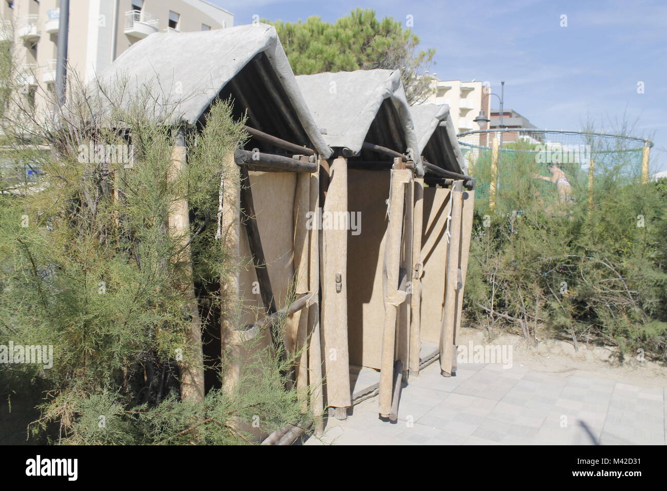 beach changing rooms cabins sea dressing room lockers room Stock Photo ...