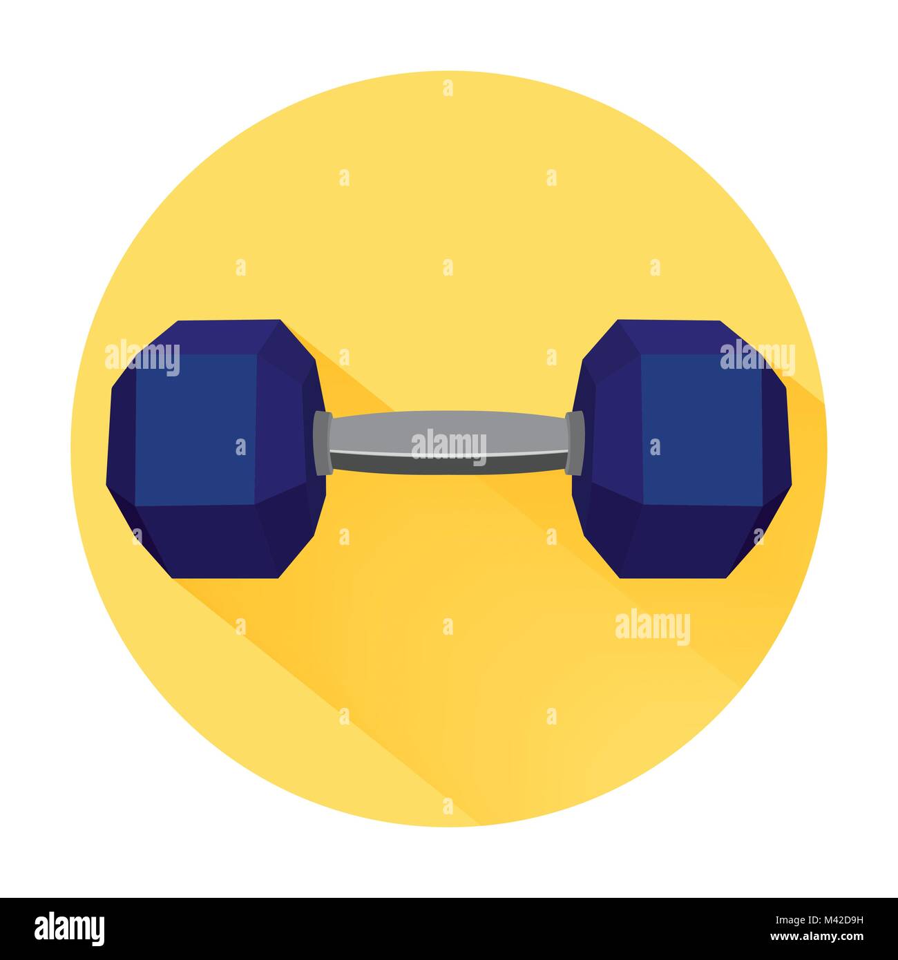 Dumbbell with hexagon weights on yellow background Stock Vector Image ...