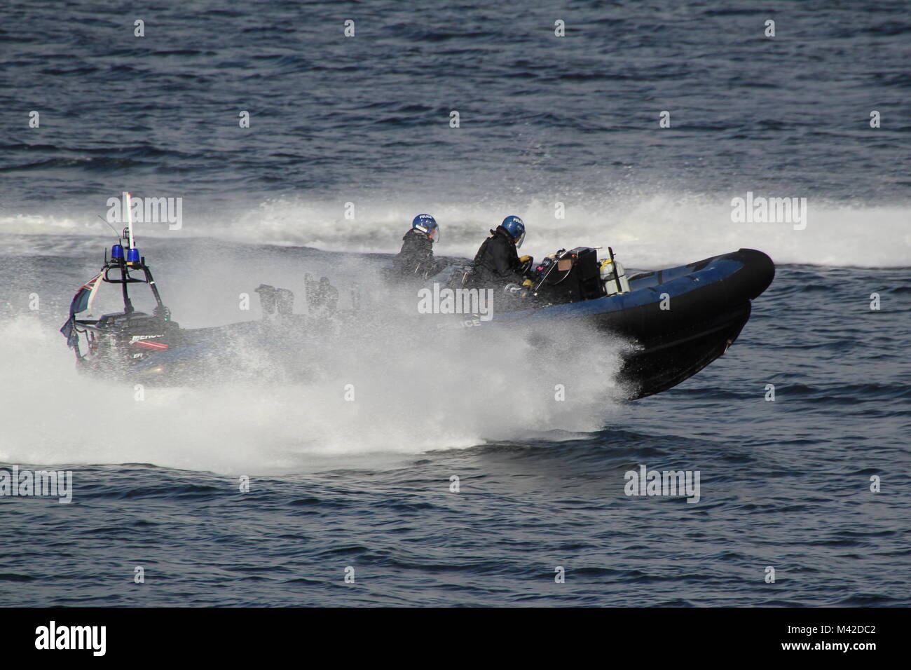 A Ministry of Defence Police RHIB providing escort and surveillance ...