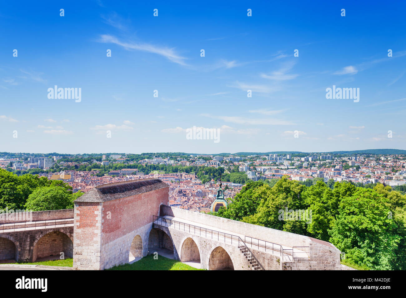 Beautiful cityscape of Besancon with defensive wall and tower of famous ...