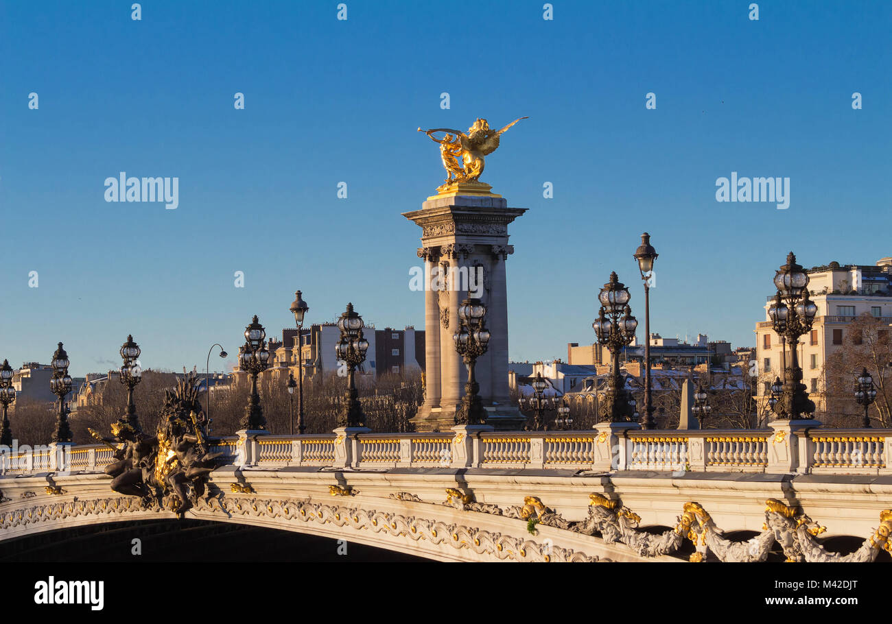 The famous Alexandre III bridge in Paris, France Stock Photo - Alamy