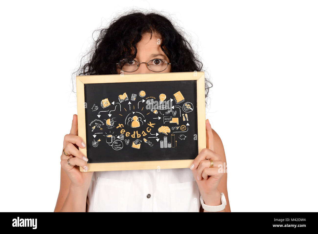 Customer feedback people holding Cut Out Stock Images & Pictures - Alamy