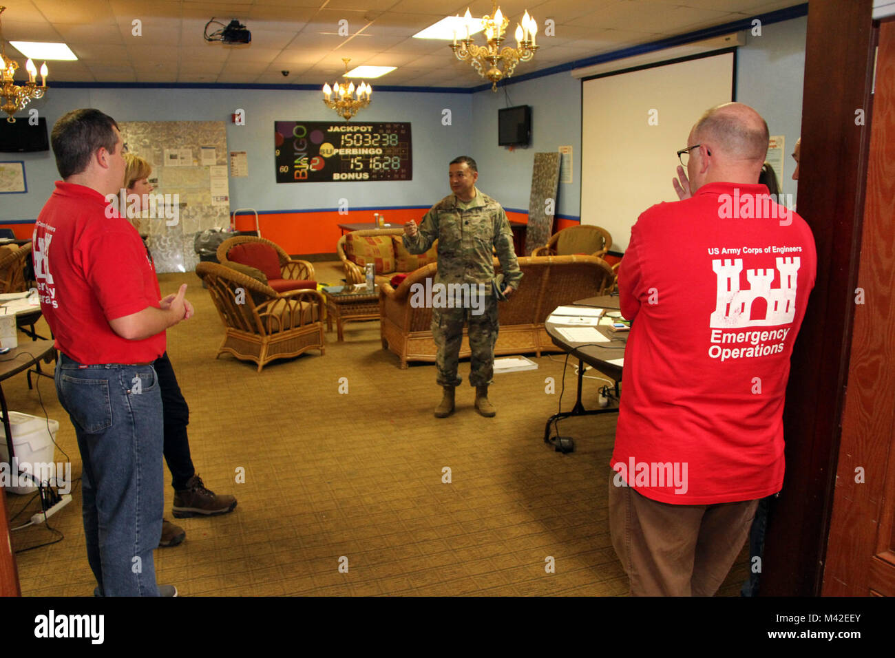 Recovery Field Office commander Lt. Col. Roberto Solorzano speaks with ...