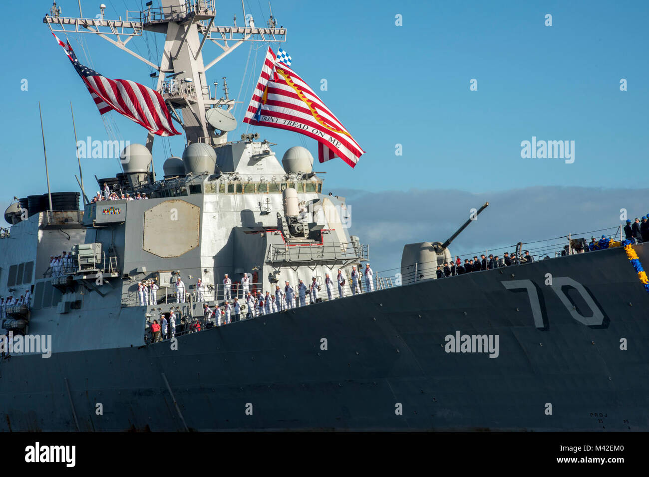 HARBOR-- (Feb. 09, 2018) The guided-missile destroyer USS Hopper (DDG ...