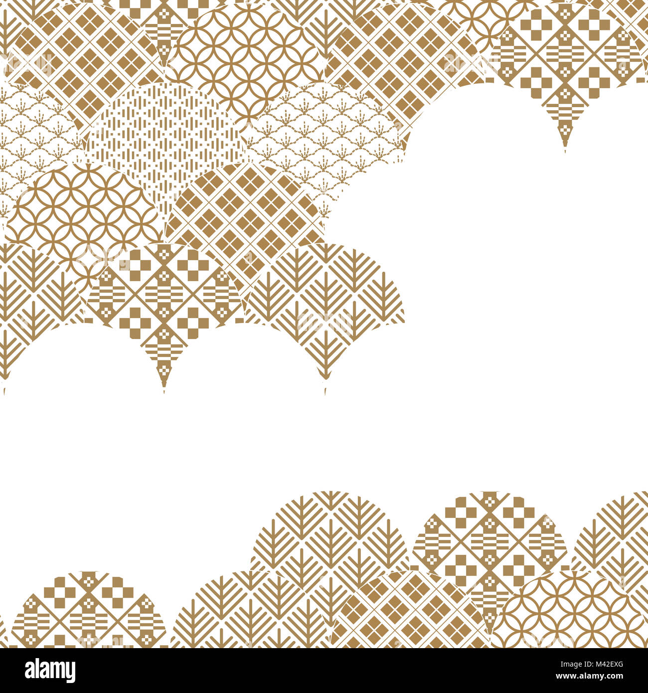 Gold Japanese pattern vector for card, poster, wallpaper, backdrop and ...