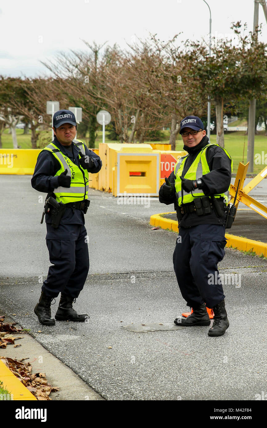 CAMP KINSER, OKINAWA, Japan- Security guards pose for a Stock Photo - Alamy