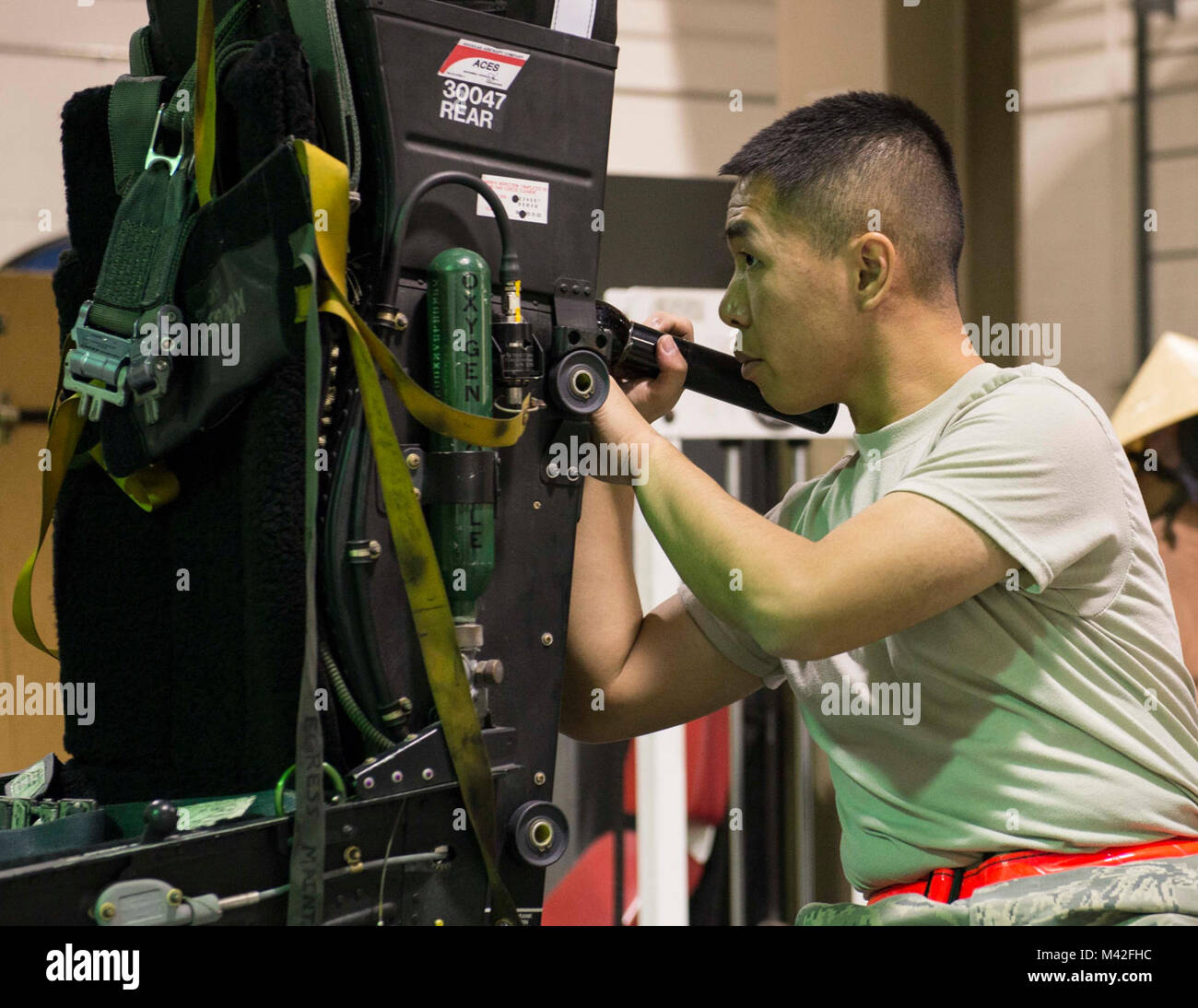 Airman 1st Class Shu Hsu, 18th Component Maintenance Squadron egress ...
