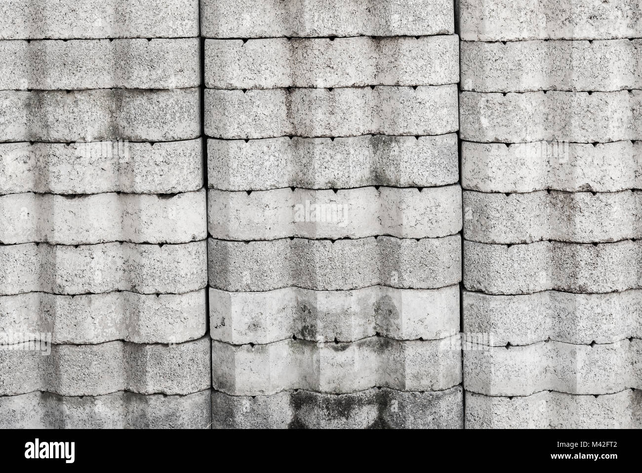 Stack of old gray brick with grunge texture pattern for abstract ...