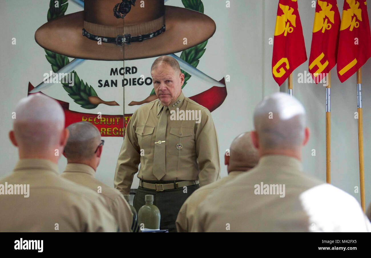 Commandant of the Marine Corps Gen. Robert B. Neller speaks to Marines ...
